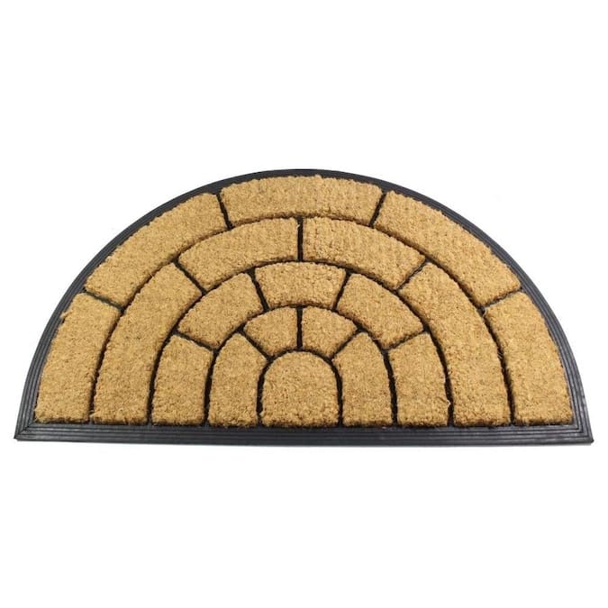 Sol Arc Coir Doormat Half Round Rubber Mat Non-Slip Rubber Backing ...
