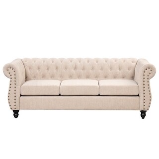 Vintage Medieval Modern Style Classic Sofa Couch with Removable Cushion ...