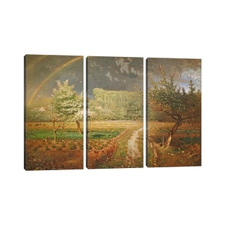 iCanvas "Spring at Barbizon, 1868-73" by Jean-Francois Millet 3-Piece ...