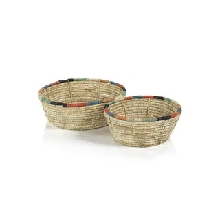 Bizerte Coiled Raffia Round Baskets, Set of 2 - Bed Bath & Beyond ...