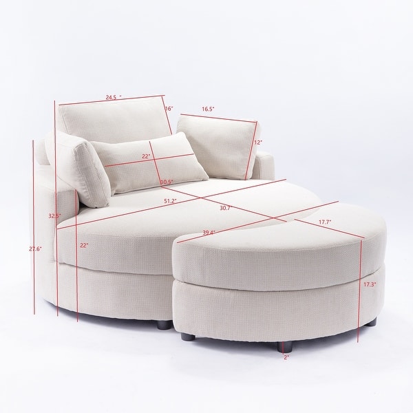 Large round sofa chair with storage linen fabric - Bed Bath & Beyond ...