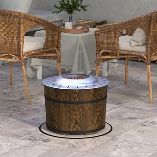 20" Outsunny Smokeless Fire Pit with Fireproof Mat - Bed Bath & Beyond ...
