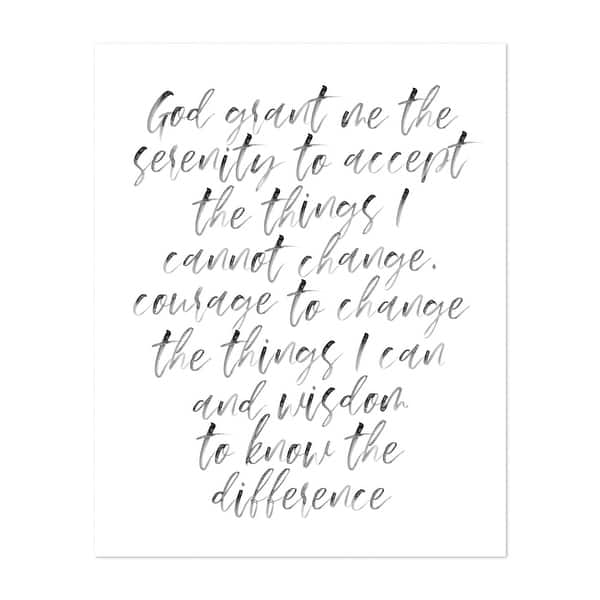 The Serenity Prayer Watercolor Script Typography Art Print/Poster - Bed ...