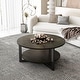 Round Coffee Table with Solid Wood Storage Circle Center Table - Bed ...