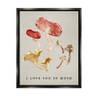 Stupell Love You So Mush Pun Framed Floater Canvas Wall Art Design by ...
