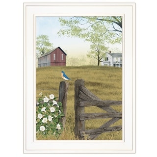 Blue Bird and Mornings Glory on the Farm White Framed Print Wall Art ...