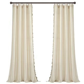 Lush Decor Luxury Regency Faux Silk Two Tone Tassel Window Curtain ...
