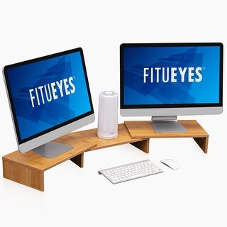 FITUEYES Dual Monitor Stand – 3 Shelf Computer Monitor Riser, Desktop ...