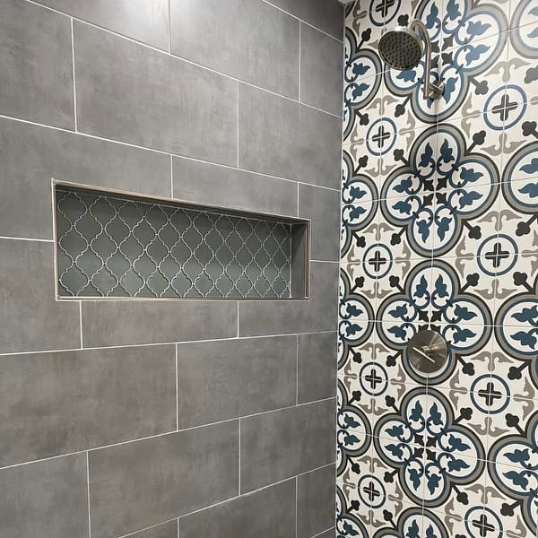 bathroom floor tiles grey pattern