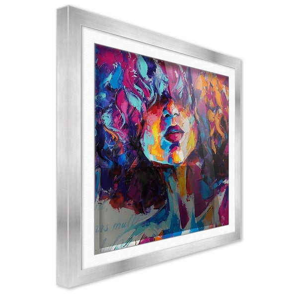 6x6 Silver Frame Matted for 6x6 Picture or 9x9 Art Poster Without - Bed ...