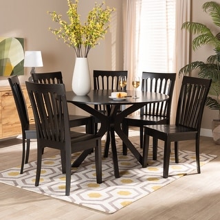 Zora Modern and Contemporary 7-Piece Dining Set - Bed Bath & Beyond ...