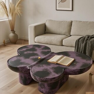 Modern Purple Coffee Table - Faux Travertine Texture - Bed Bath ...