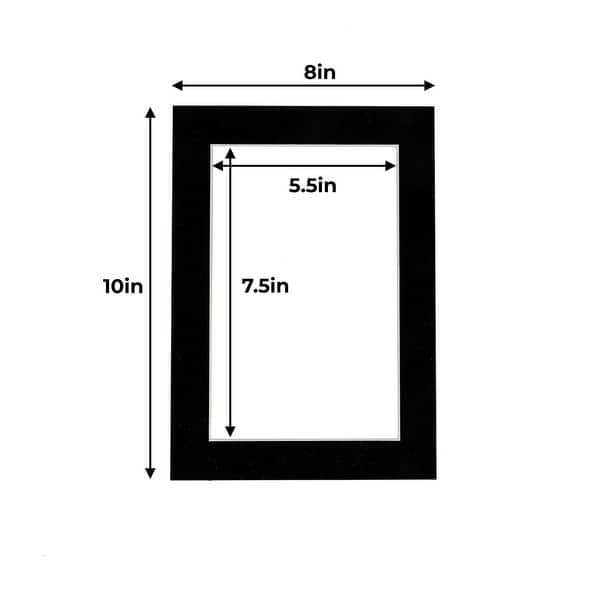 8x10 Mat for 6x8 Photo - Black Suede Matboard for Frames Measuring 8 x ...