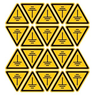 Triangle Pay Attention to Grounding Warning Sign Self Adhesive 20Pcs ...