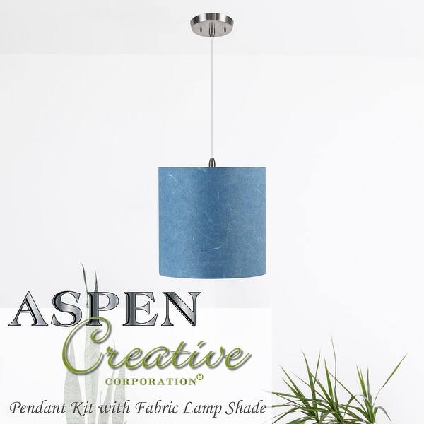 Aspen Creative 1-Light Fabric Lamp Shade Hanging Pendant, White - SATIN ...
