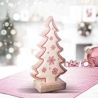 13" Resin Gingerbread Tree W/Snowflakes - Overstock - 34546796