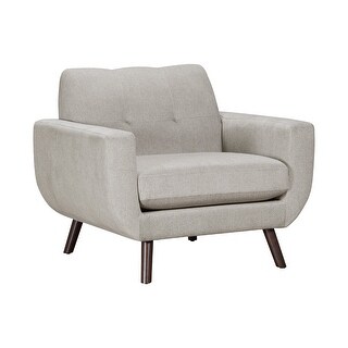 Jany Accent Chair, Tan Gray Textured Microfiber, Walnut Brown Legs ...