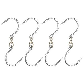 Swivel Meat Hooks, Galvanized Processing Butcher Hooks, 4 Pack - Silver ...