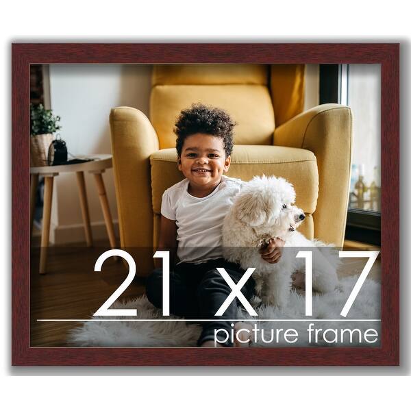 21x17 Traditional Mahogany Complete Wood Picture Frame with UV Acrylic ...
