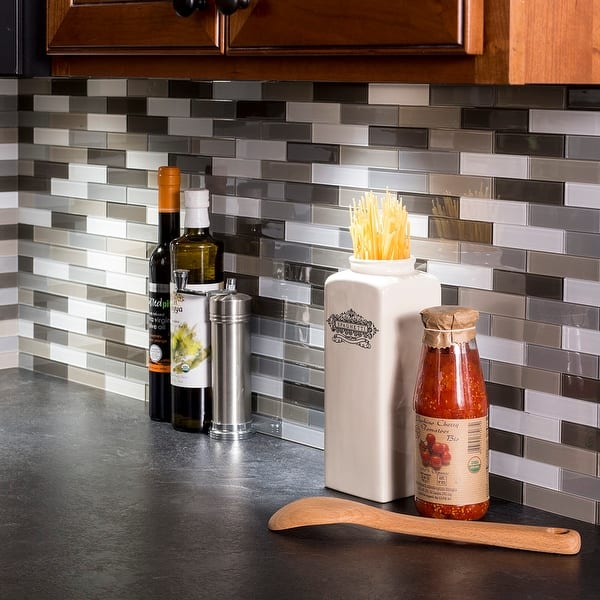 Aspect Peel and Stick Matted Glass Backsplash Kit in Rustic Clay (15 sq ...