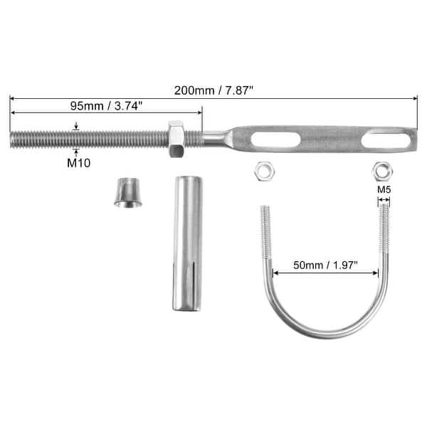 U-bolt Pipe Clamp with M10 Expansion Screw, 200mm Long - Bed Bath ...