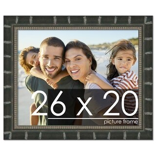 26x20 Bamboo Black Complete Wood Picture Frame with UV Acrylic, Foam ...