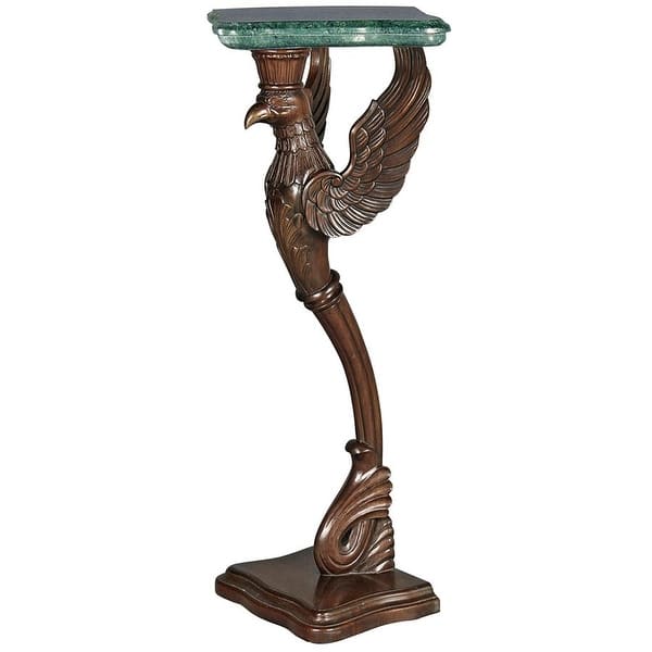 Design Toscano The Griffin of Hanover Pedestal with Marble Top - 17 x ...