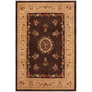 Bohemian Heriz Ziegler Flora Brown Tan Hand-knotted Rug - 9'1" x 11'10 ...
