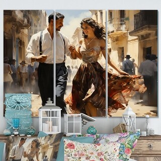 Designart "Cuban Dancers Grace" People Canvas Prints Set - Bed Bath ...