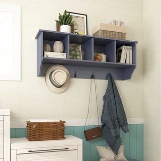 Acroma Farmhouse Rustic Wood Entryway Hook Shelf - 44 inches - Bed Bath ...