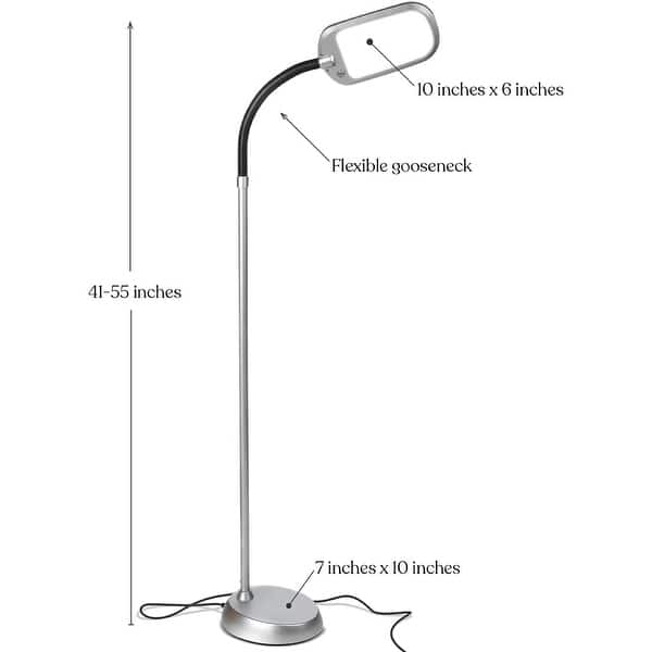Brightech Litespan Slim 55 in. Platinum Silver Industrial Dimmable and ...