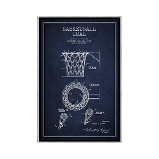 iCanvas "Basketball Goal Navy Blue Patent Blueprint" by Aged Pixel ...