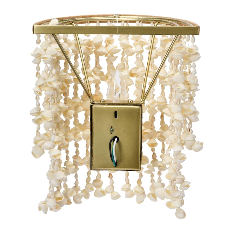 Metal and Shell Wall Sconce - 10.0"L x 6.5"W x 13.5"H - On Sale - Bed ...