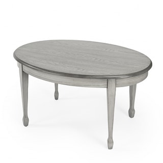 HomeRoots 38" Gray Oval Distressed Coffee Table - 38 - Bed Bath ...