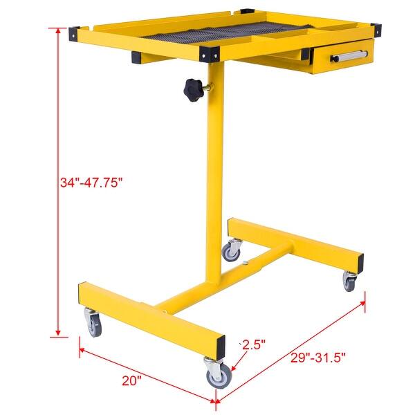 29 in. Heavy Duty Steel with Drawer Adjustable Height Work Table - Bed ...