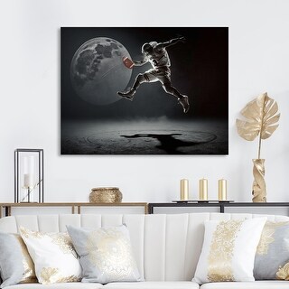 Designart 'Touchdown On The Moon ' Sport Football Metal Wall Art - Bed ...