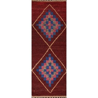 Tribal Oriental Moroccan Runner Rug Wool Hand-knotted Geometric Carpet ...