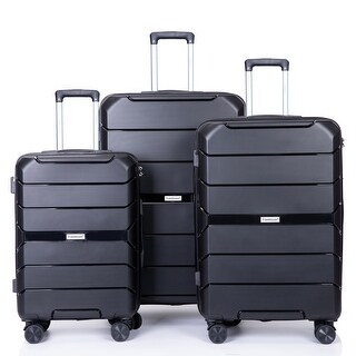 Hardshell Suitcase Spinner Wheels PP Luggage Sets of 3, Horizontal Sag ...