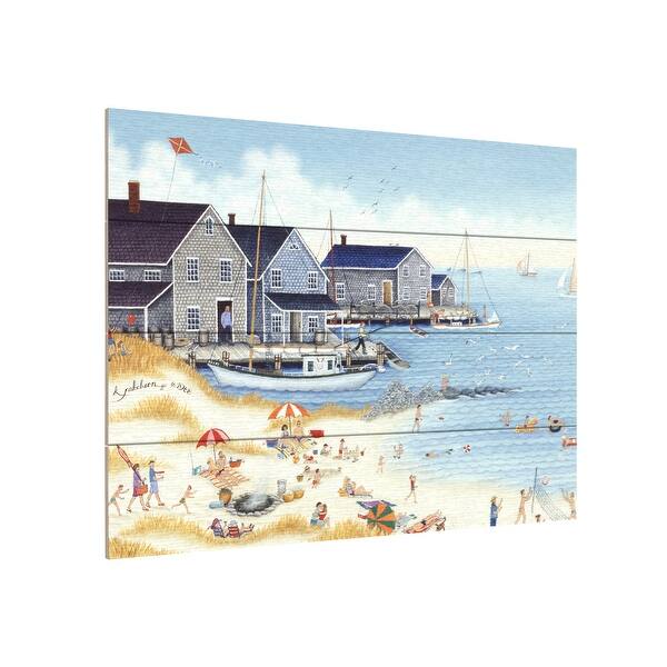 Kathy Jakobsen 'Feeding Seagulls' Wood Slat Art - Multi - Bed Bath & Beyond - 37512199