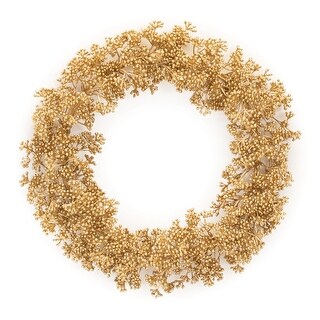 Metallic Berry Wreath 13.5"D - Gold - Bed Bath & Beyond - 40831556