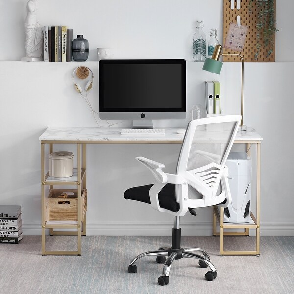MCombo White Computer Gaming Desk with Shelves MDF DP140 Bed Bath Beyond 33788571