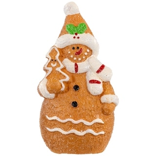 Frosted Gingerbread Snowman with Cookie Tree Christmas Figurine - 5.75 ...