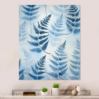 Designart "Blue Fern Fonds I" Ferns Metal Wall Art Prints - Bed Bath ...