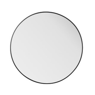 30 inch Round Wall Mounted Bathroom Vanity Mirror with Matte Black ...