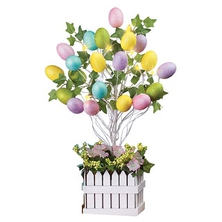 Lighted Easter Egg Tree Table Decoration - 22.250 x 7.750 x 5.000 - Bed ...