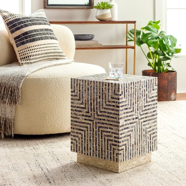 Akane Shell Geometric End Table - Bed Bath & Beyond - 34435743