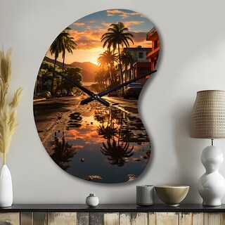 Puerto Rico Landscape - Puerto Rico Large Wall Clock in Boomerang Shape ...