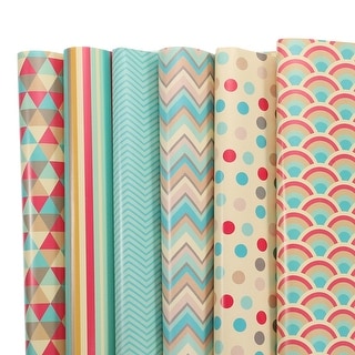 Wrapping Paper, Stripe,Dots,Wave 20x28" 6Pcs - Multicolor - Bed Bath ...
