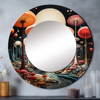 Designart "Colorful Mid Century Midcentury Mushroom Dreams III" Mid ...