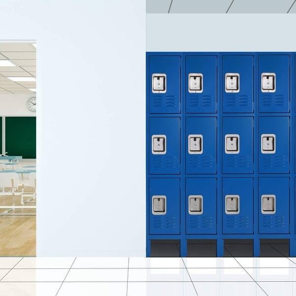 Suncrown 3 Tier Metal Lockers for School Office Gym Metal Storage - On ...